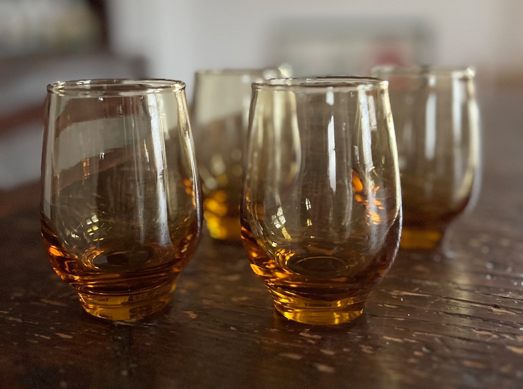 Set of 6 Mid-century Amber Colored Libby Tempo Juice Glasses - Etsy