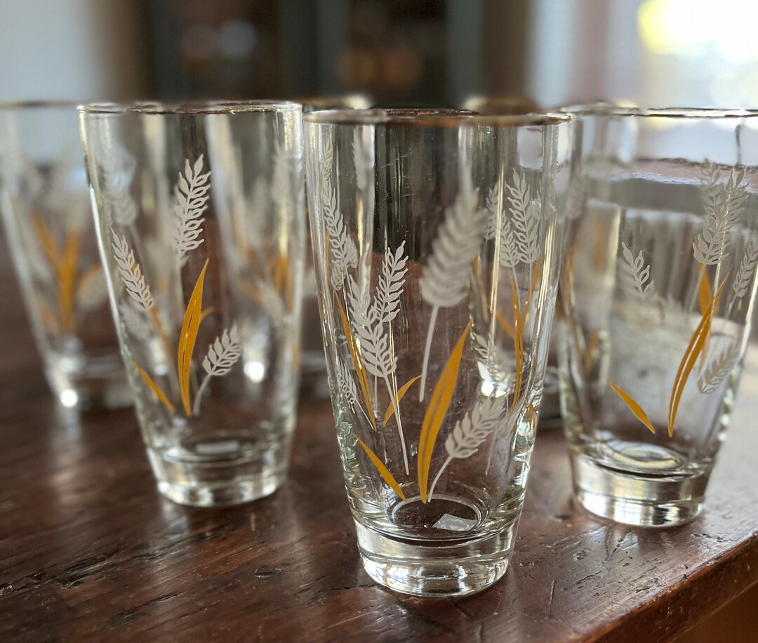 Fabulous Mid-century 13 Ounce Tall Glasses or Barware Marked Libby - Etsy