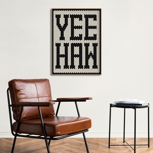 Yeehaw Poster Typography Hexagon Tile Yee Haw Wall Art Print Western ...