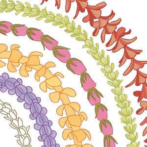 Tropical Hawaiian Flower Lei Rainbow Arch Artwork Coconut Girl Room ...