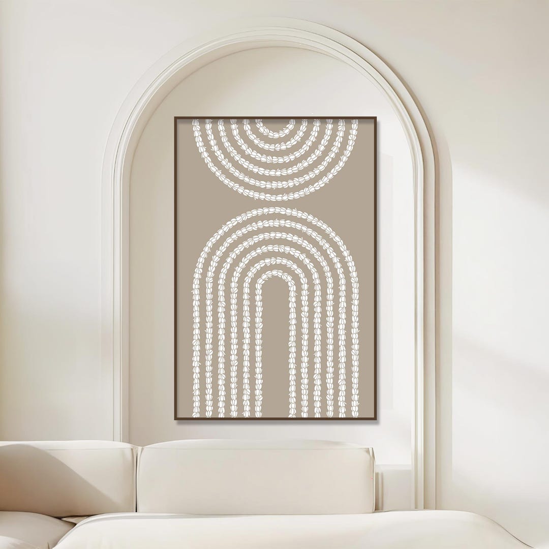 Hawaiian Pikake Lei Arch Artwork for Bedroom or Living Room Boho ...