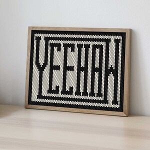 Yee Haw Tile Sign, Yeehaw Wall Art, Typographic Poster Southern Rustic ...