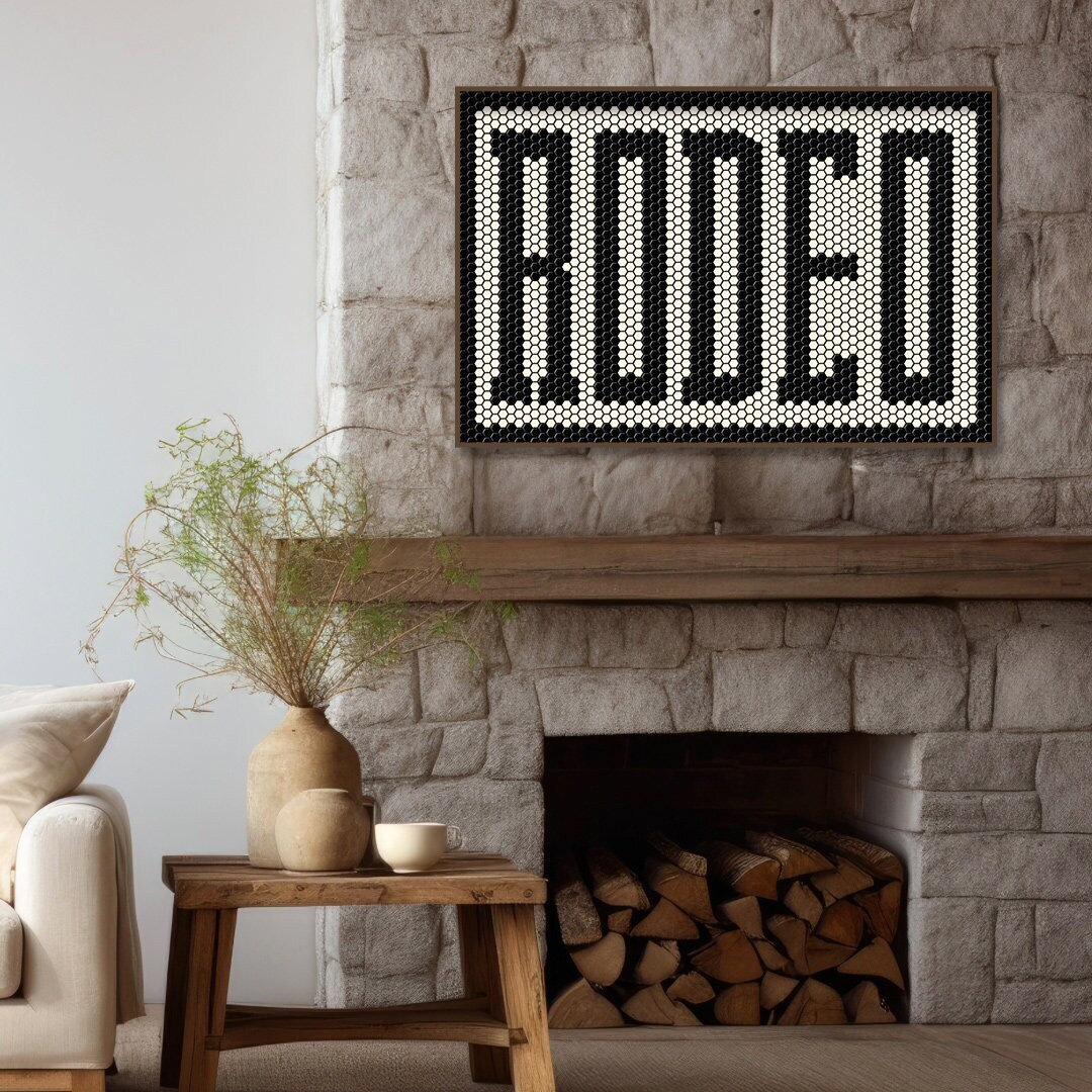 Rodeo Wall Art Bistro Tile Poster Typography Print Western Ranch Decor ...