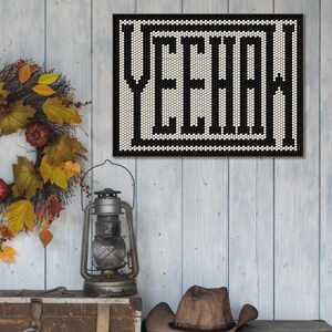 Yee Haw Tile Sign, Yeehaw Wall Art, Typographic Poster Southern Rustic ...