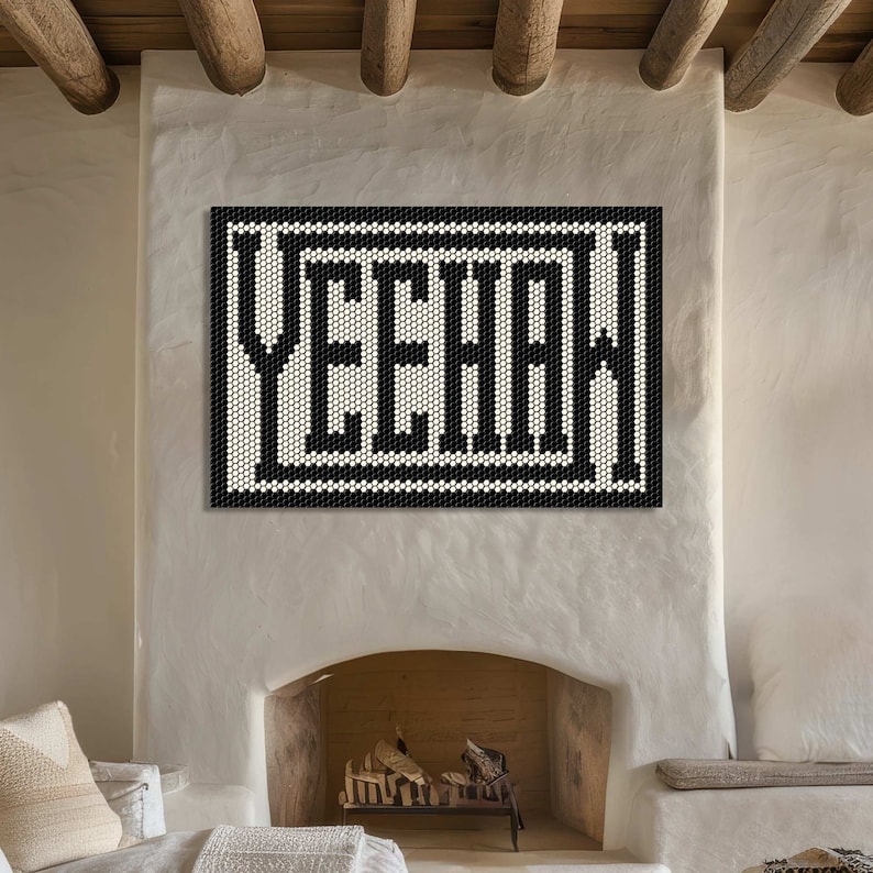 Yee Haw Tile Sign, Yeehaw Wall Art, Typographic Poster Southern Rustic ...