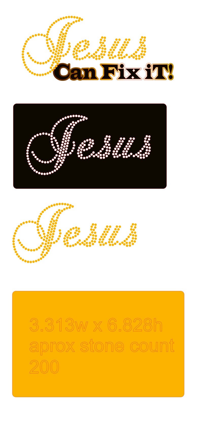 Jesus Can Fix It, Custom Rhinestone Digital SVG Design & Template - Etsy