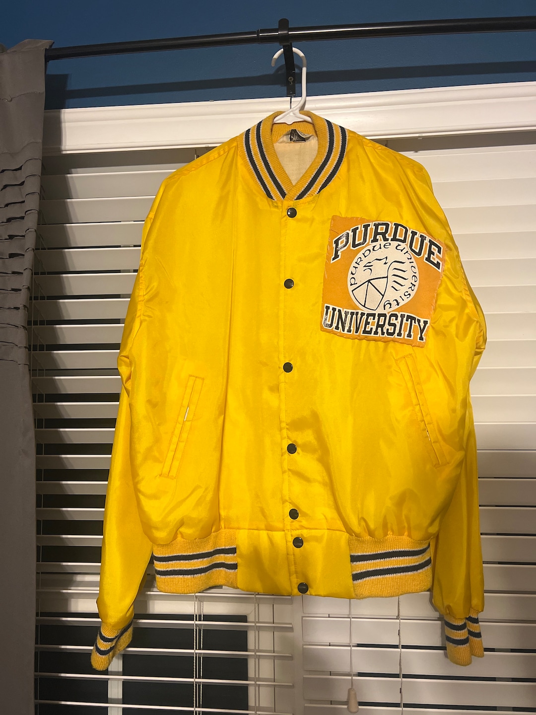 Vintage Purdue Satin Jacket - Etsy