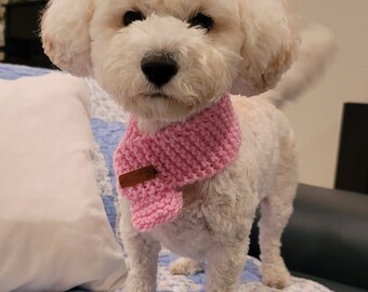 Small Breed Dogs Crocheted Scarf, Dog Neck Warmer, Dog Red Color Neck ...