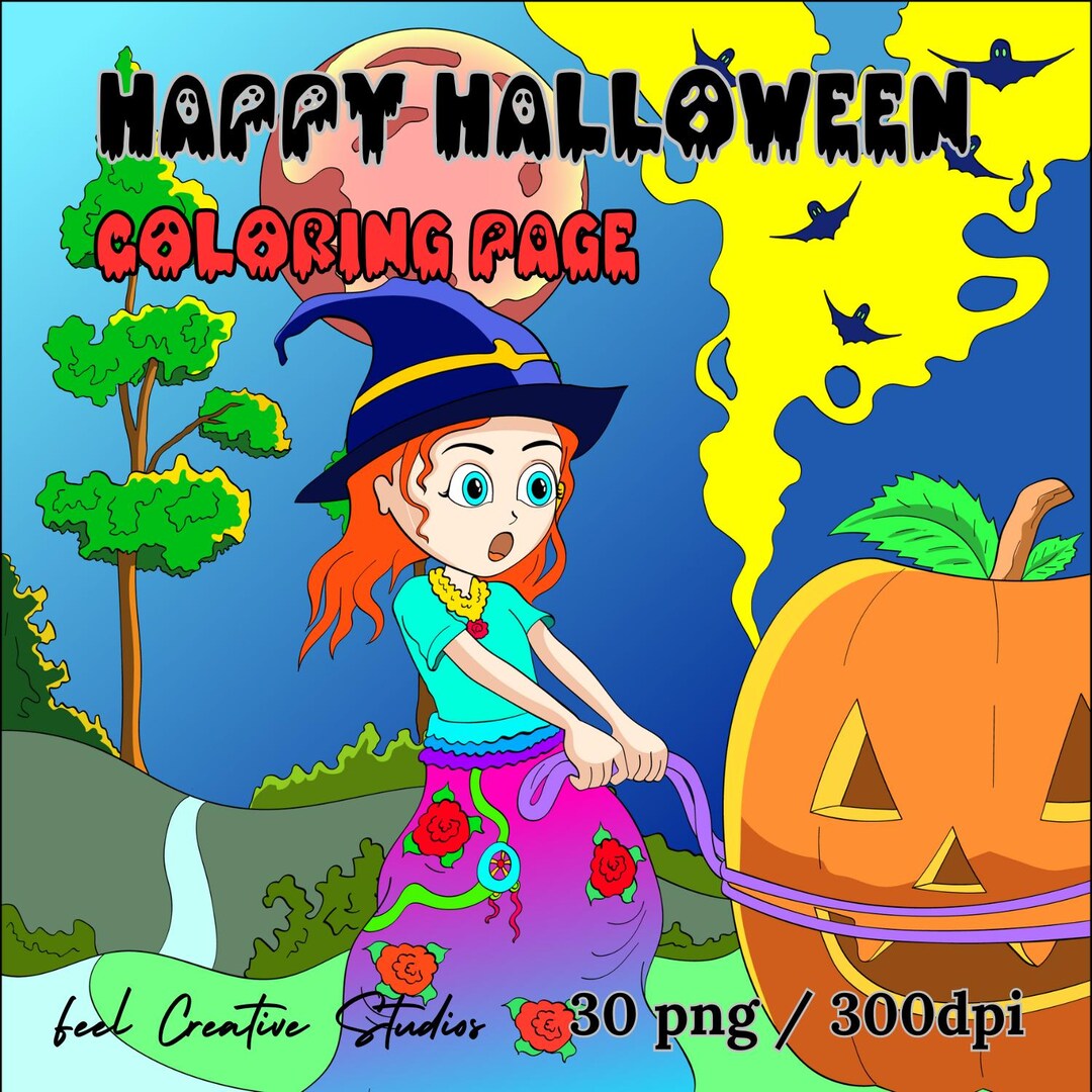 Happy Halloween Haunted House Coloring Page – Black and White Printable ...