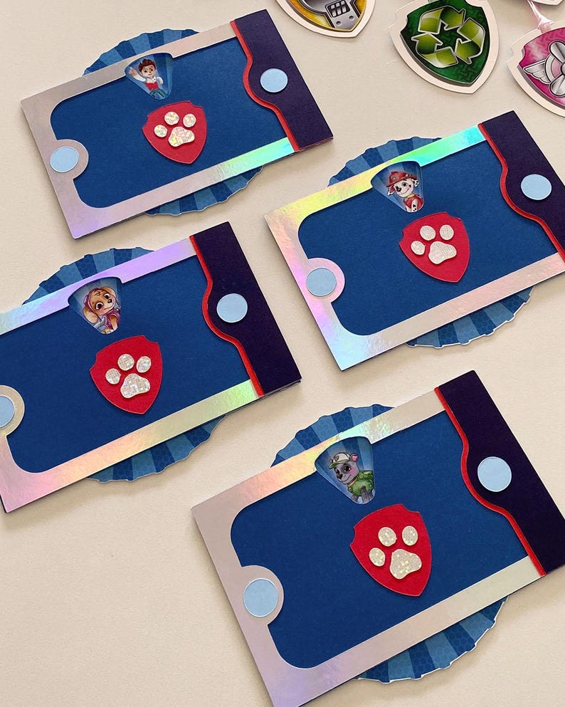 Paw Patrol Spinner Card | Digital Card Templates - Etsy