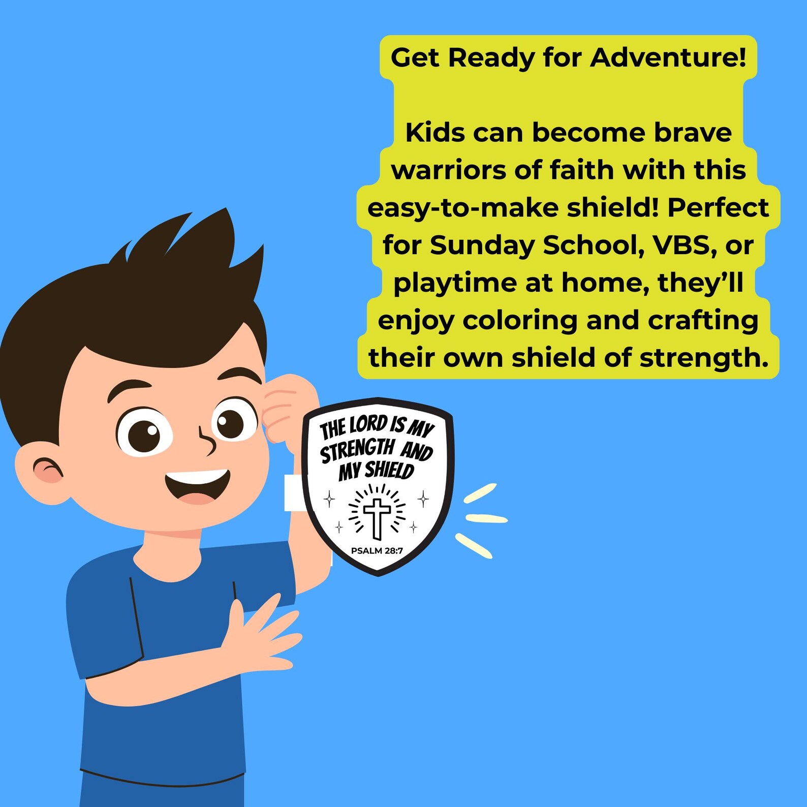 Bible Shield Craft for Kids (2 Sizes) | DIY Psalm 28:7 Activity | Armor ...