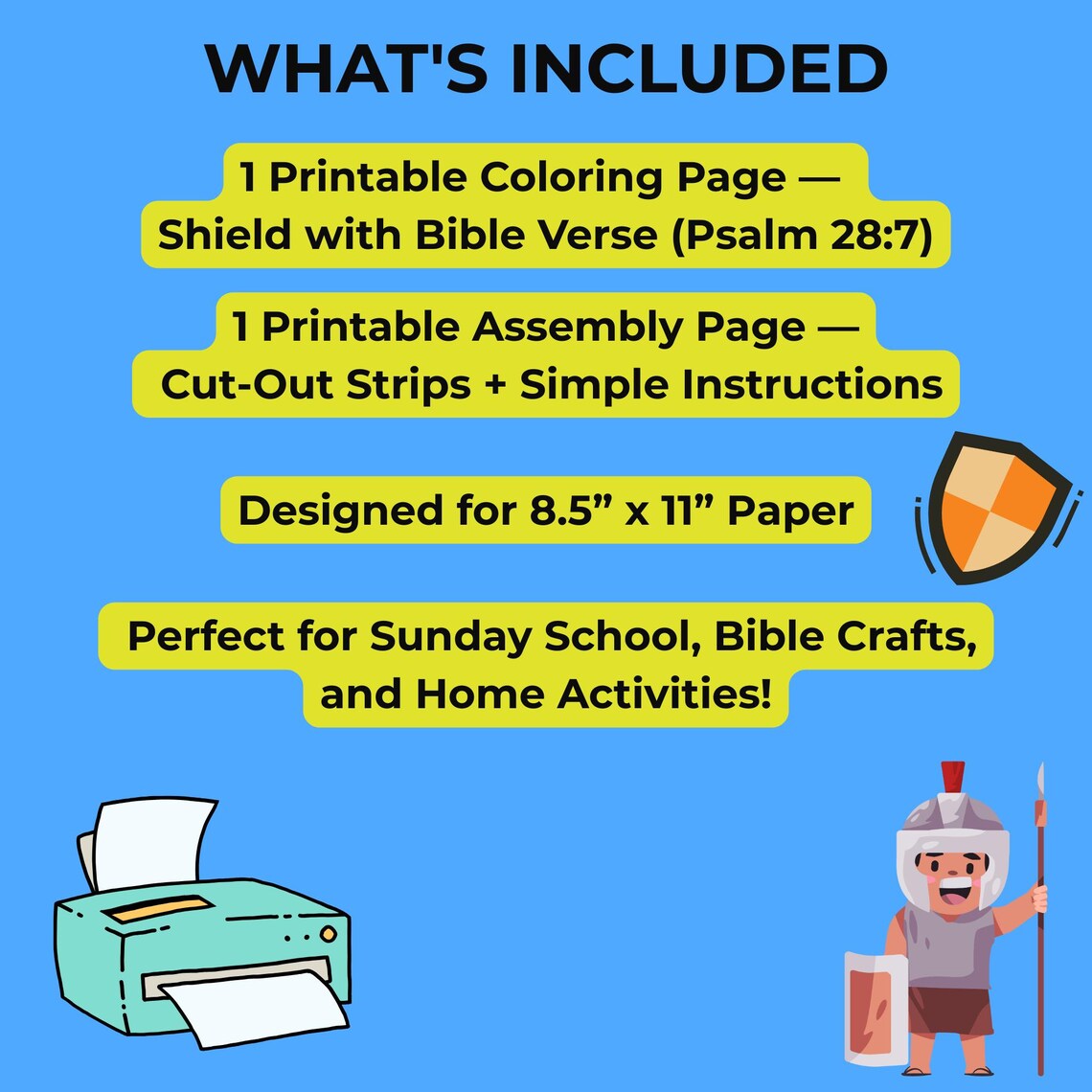Bible Shield Craft for Kids (2 Sizes) | DIY Psalm 28:7 Activity | Armor ...