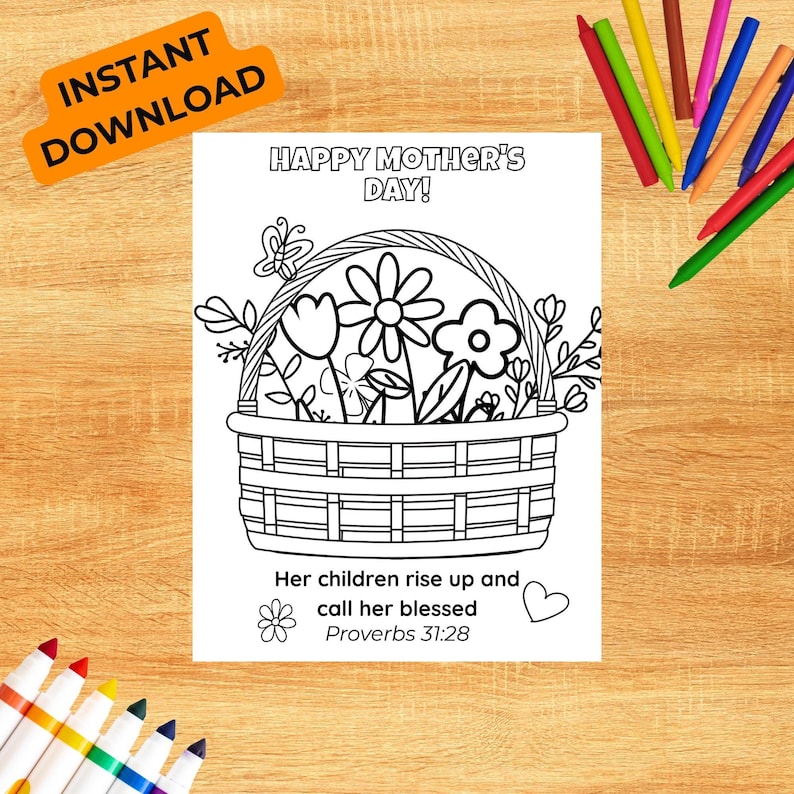 Mother’s Day Bible Verse Coloring Page | Printable Christian Activity ...