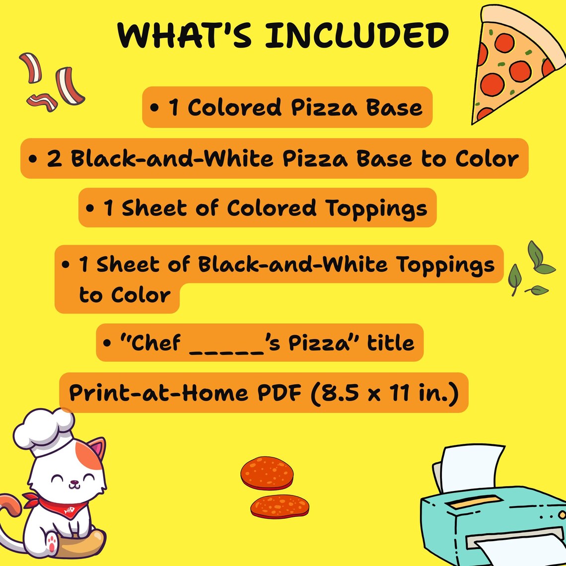 Build Your Own Pizza Craft Printable – Kids Summer Activity, Cut ...