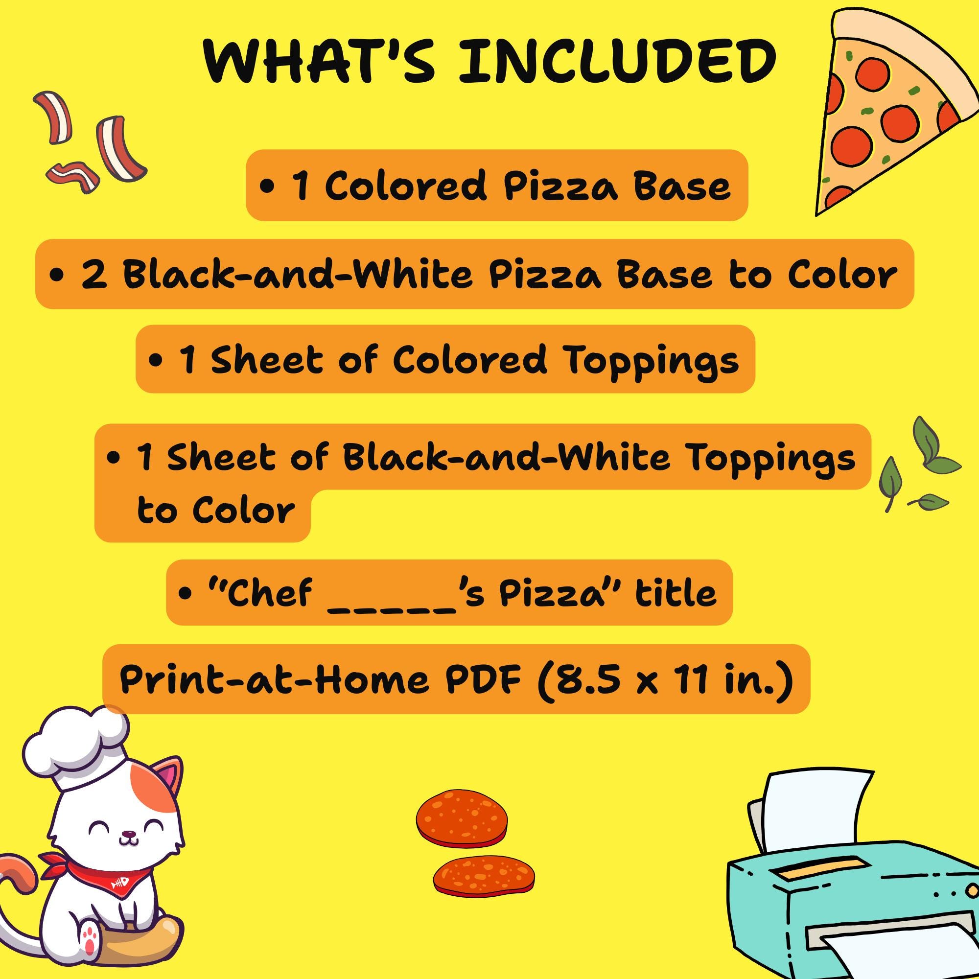 Pizza Craft Printable: Kids Cut & Paste Activity (PDF) - Etsy