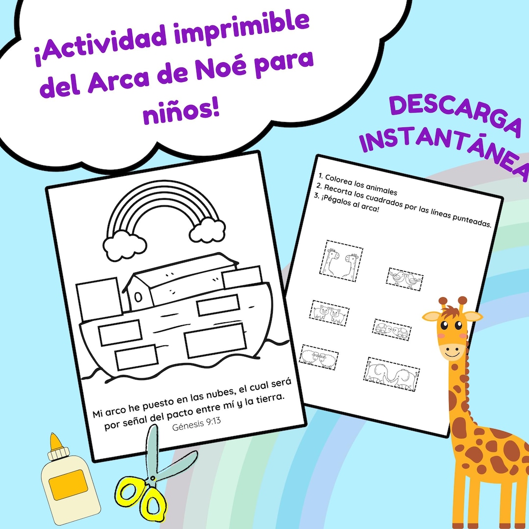 Actividad Imprimible Del Arca De Noe Para Niños - Manualidad Bíblica ...