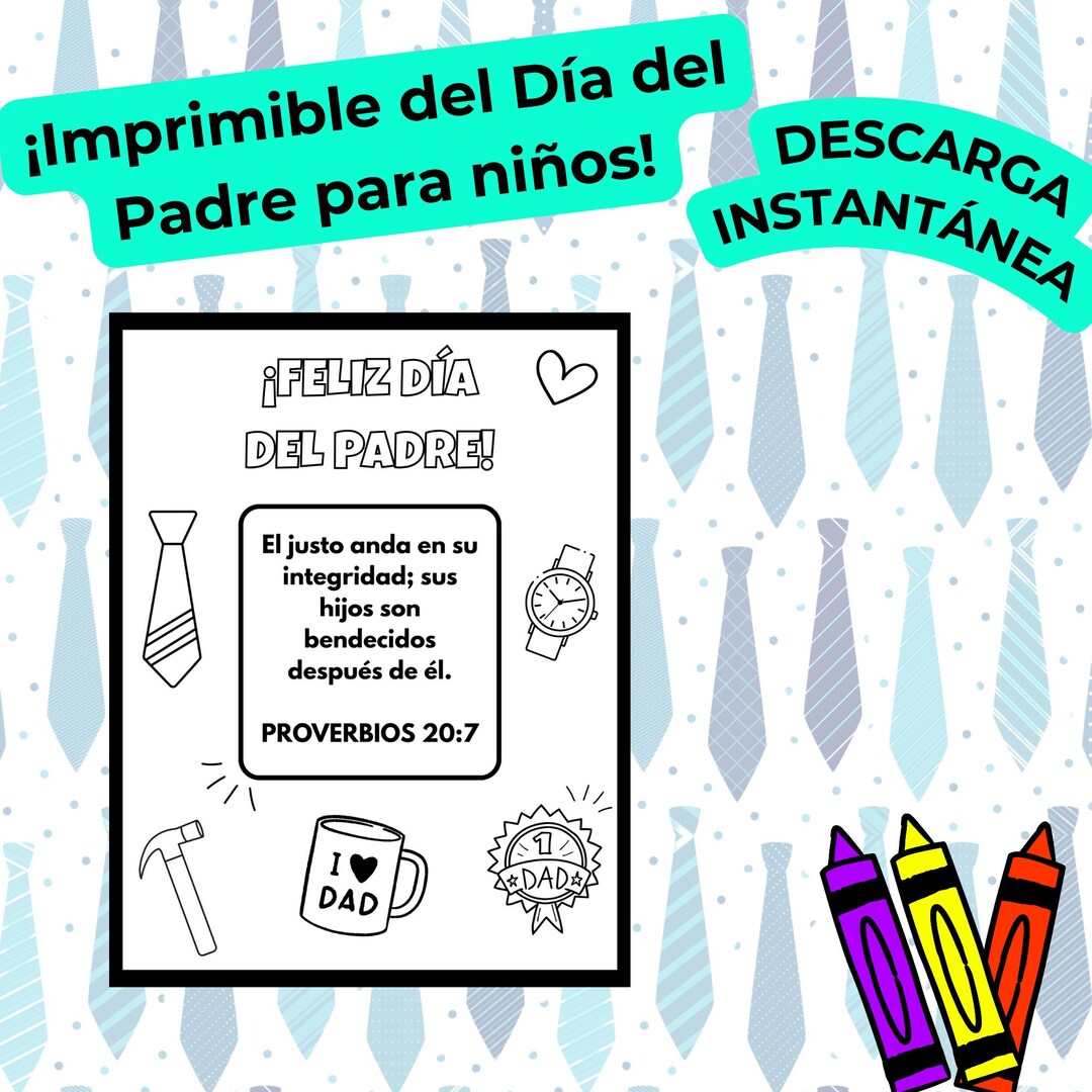 Página Para Colorear Del Día Del Padre Para Niños – Versículo Bíblico ...