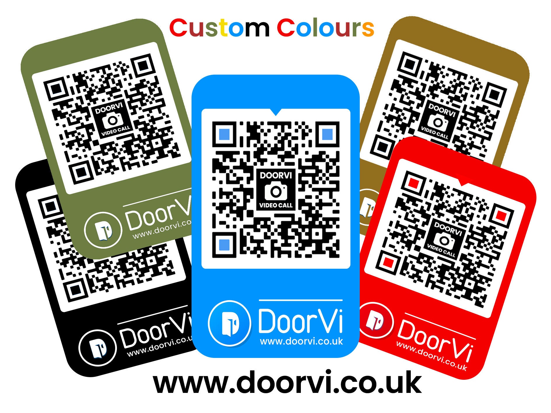 Download Custom Colour Door Sign Sticker QR Code Video Doorbell CCTV ...
