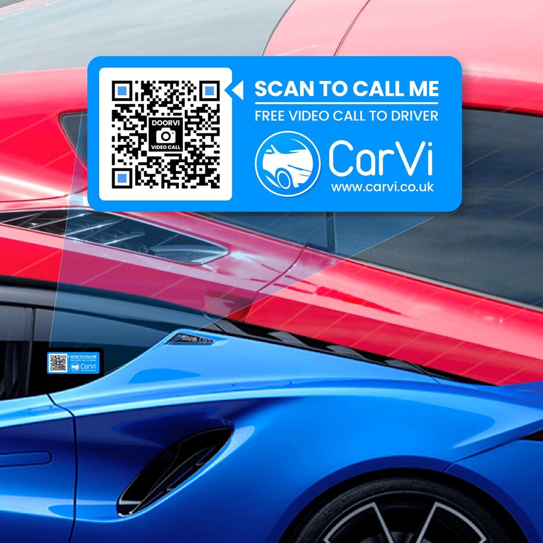 QR Code Private Video Call Sticker for Your Vehicle by Carvi Powered by ...