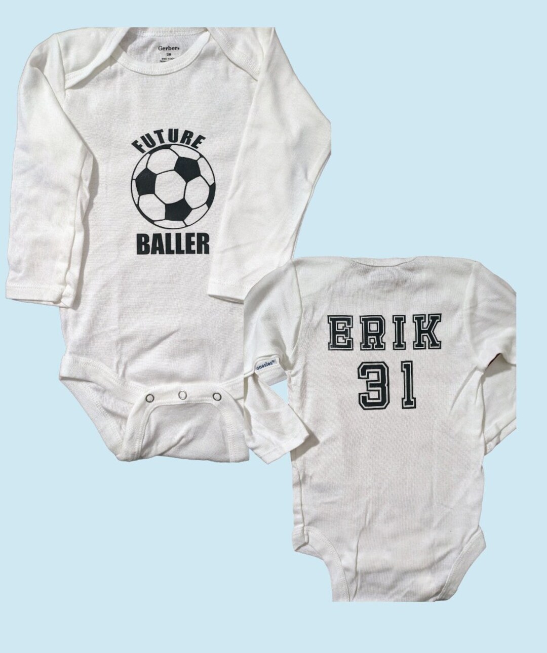 Custom Soccer Bodysuits, FUTURE BALLER With Name & Number on Back ...