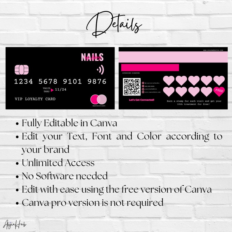 Loyalty Business Card Template, Nail Credit Card Style Template ...