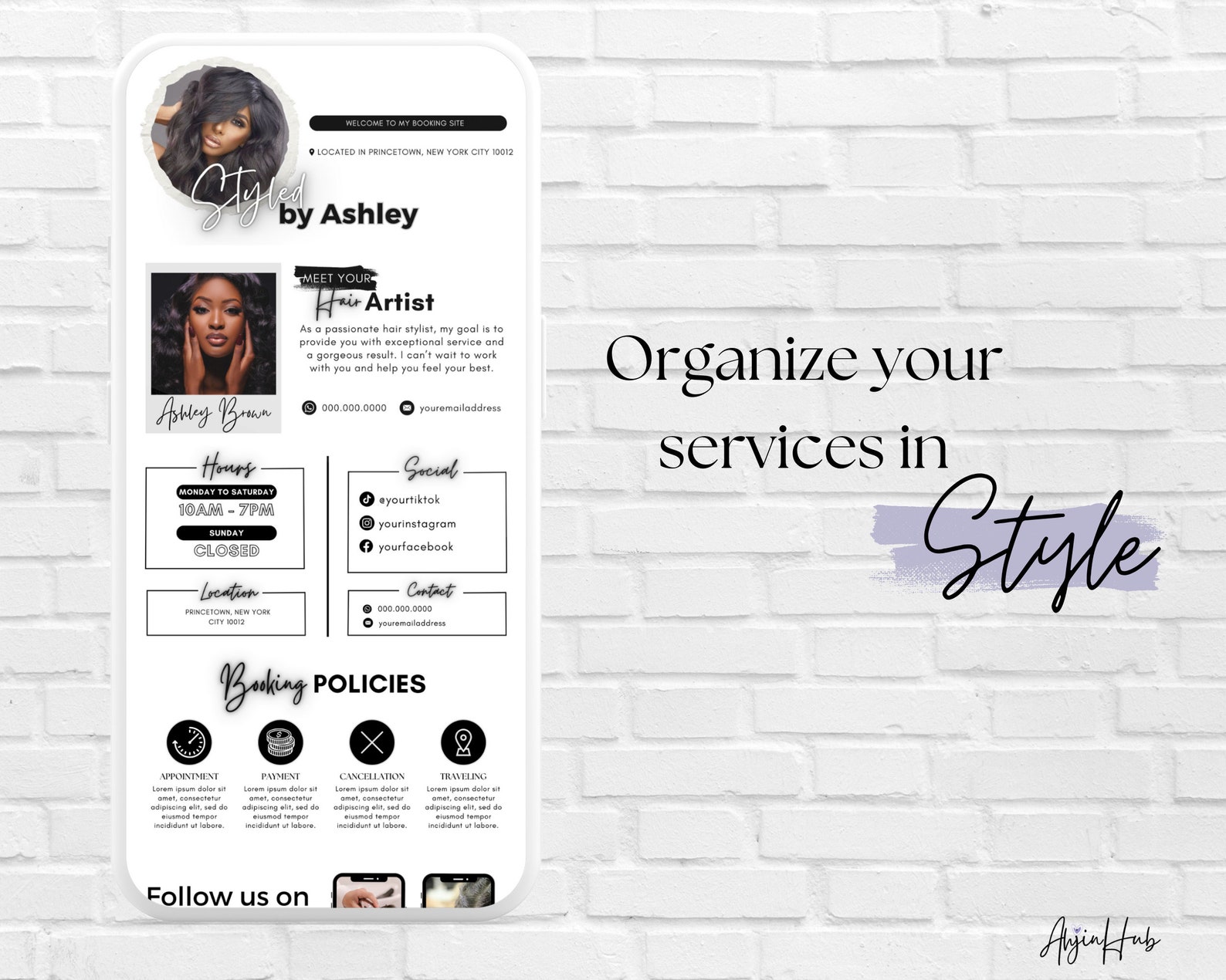 DIY Hair Stylist Acuity Scheduling Template, Acuity Site Minimalist ...