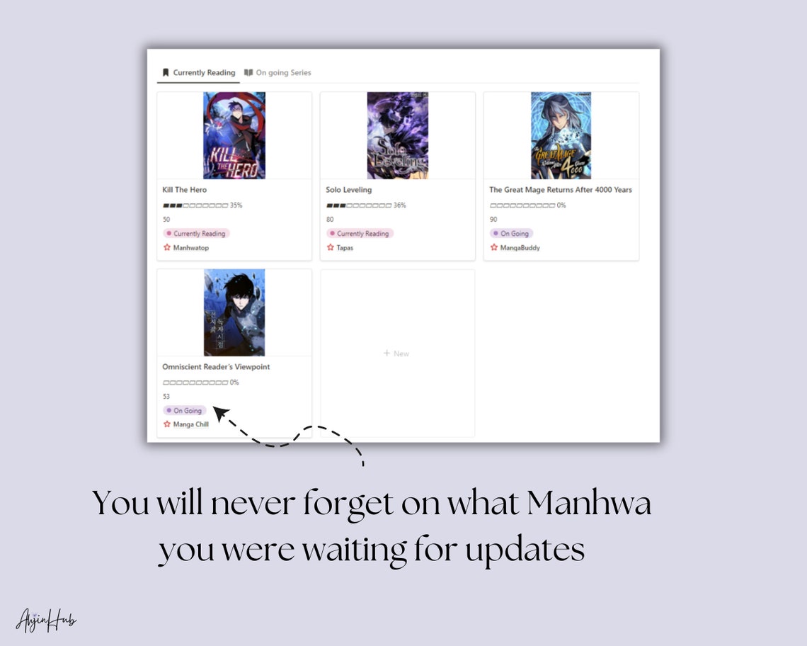 Notion Book Template PLR, Manhwa Notion Template, Notion Dashboard for ...