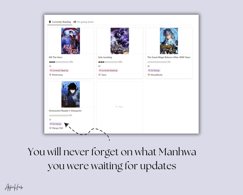 Notion Book Template PLR, Manhwa Notion Template, Notion Dashboard for ...