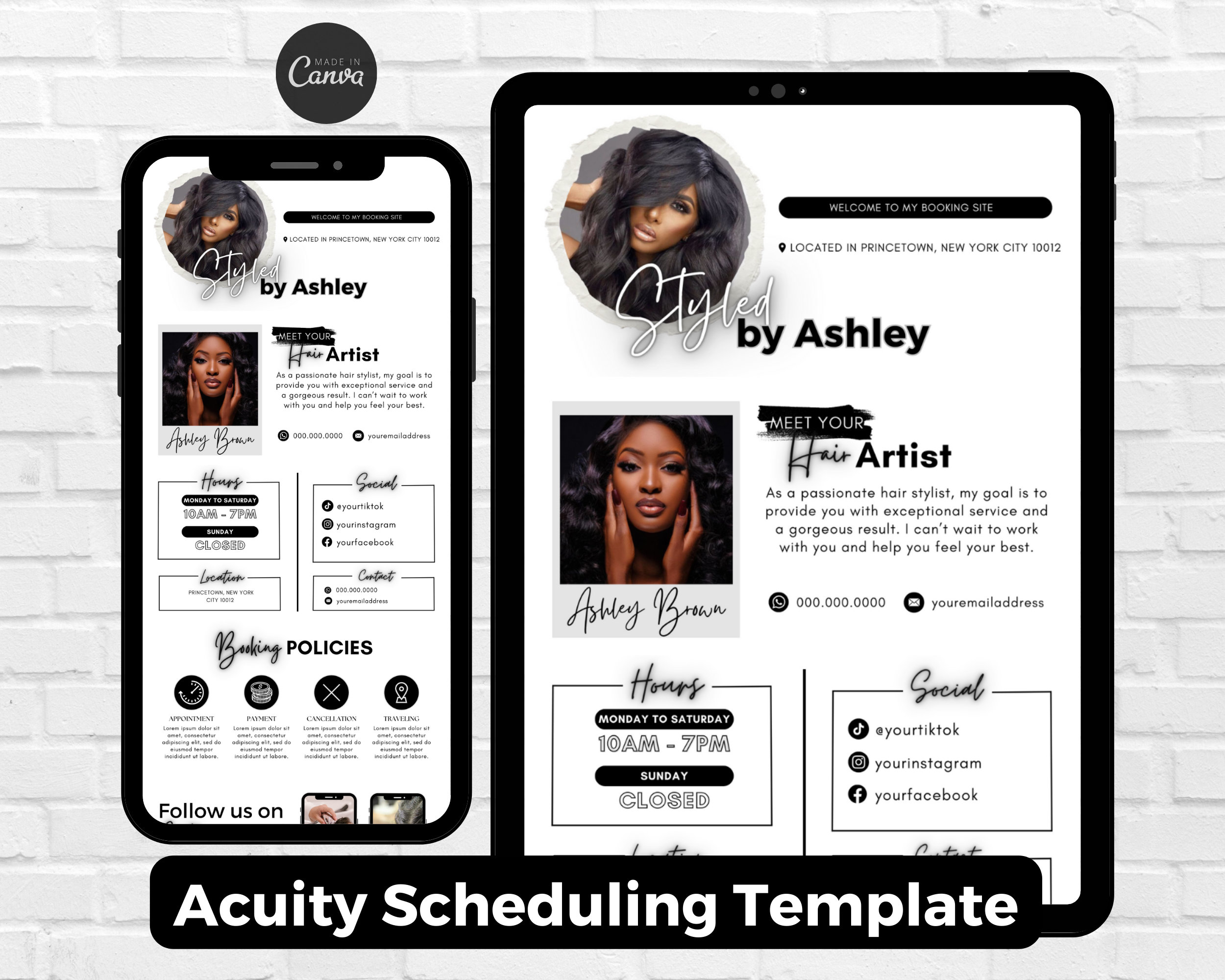 DIY Hair Stylist Acuity Scheduling Template, Acuity Site Minimalist ...