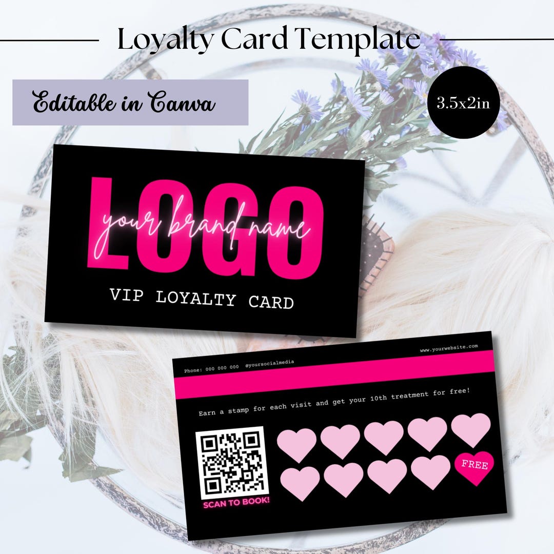 DIY Loyalty Card Template, Marketing Cards Template Design, Customer ...