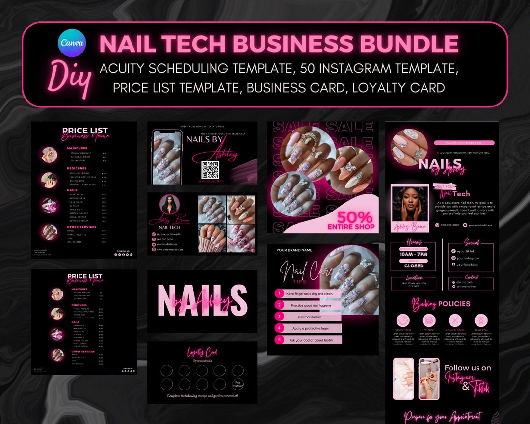 Nail Tech Acuity Scheduling Template, Nail Tech Branding Booking Site ...