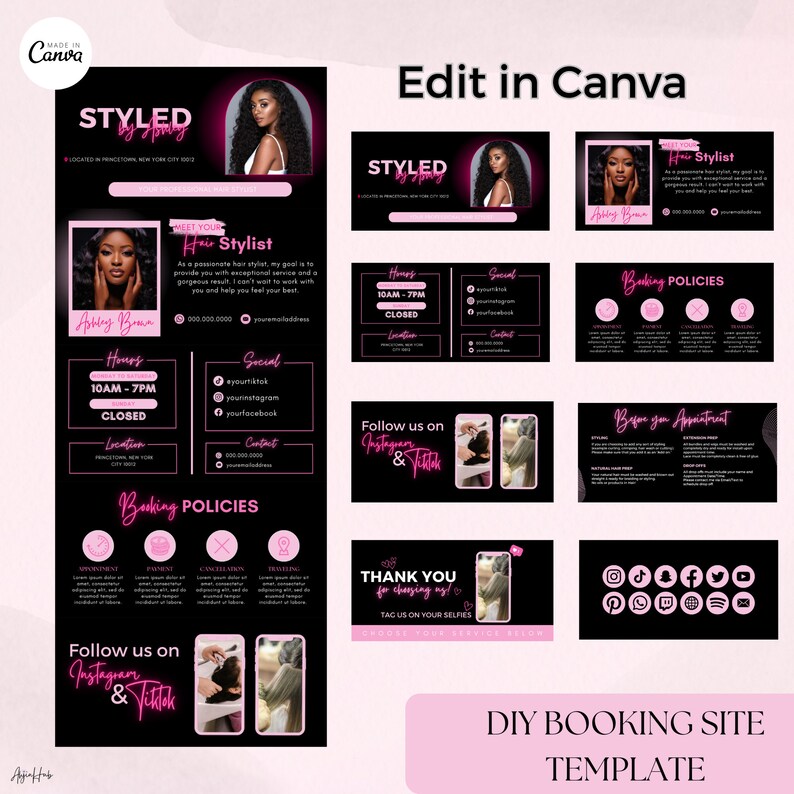 PLR Acuity Scheduling Template, Hair Stylist Acuity Scheduling Template ...