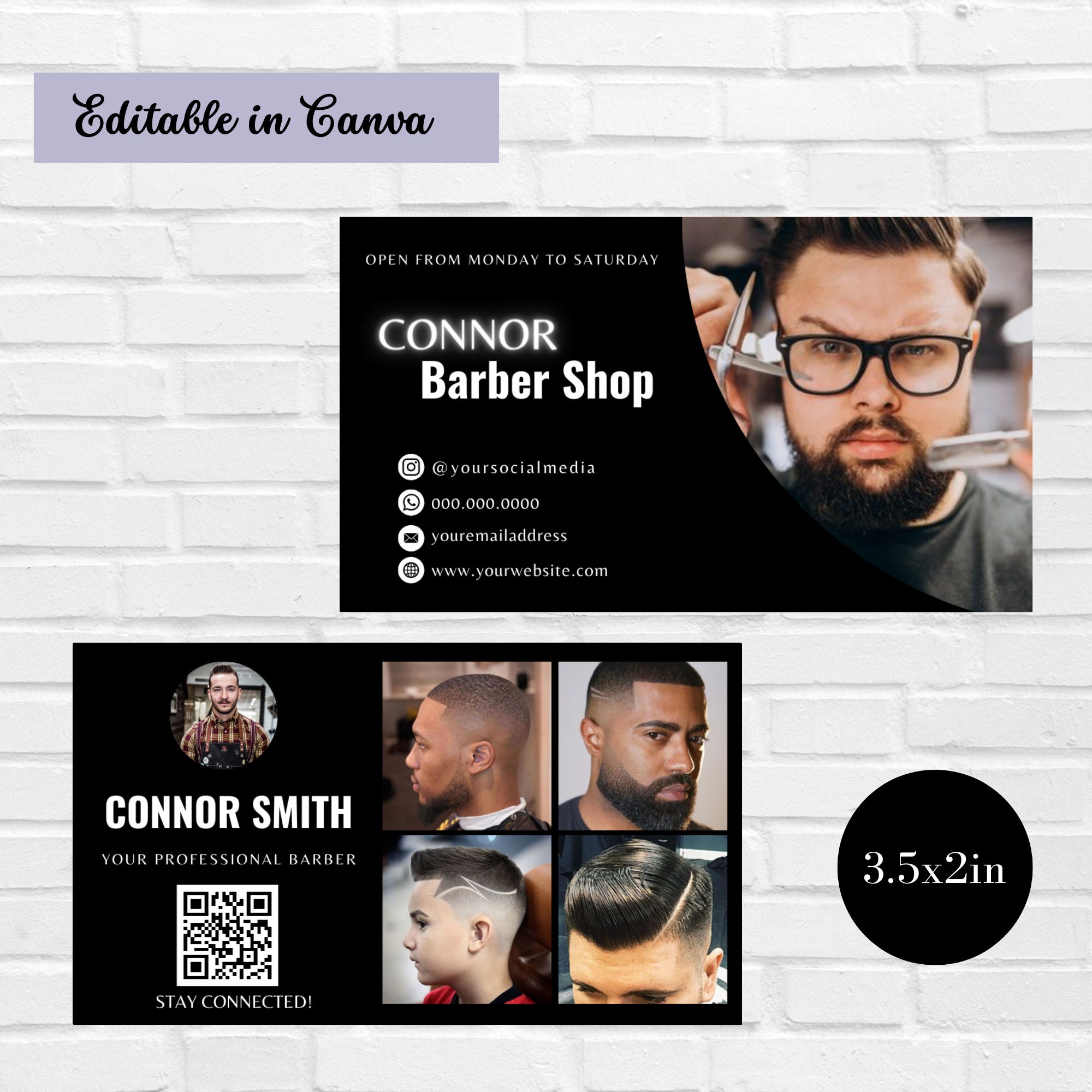 Business Card Template, Barber Business Card Design, Digital Business ...