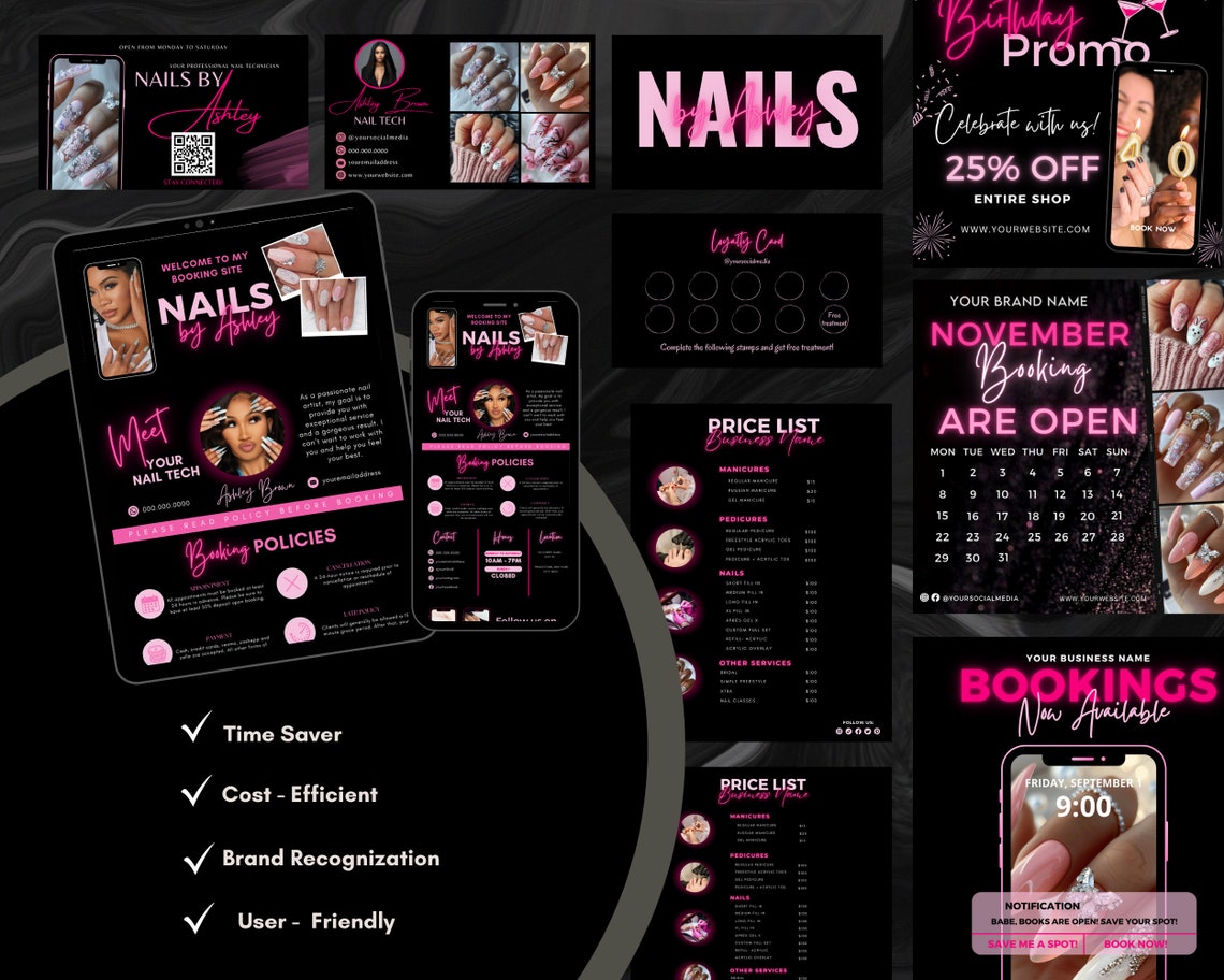 Nail Tech Acuity Scheduling Template, Nail Tech Branding Booking Site ...