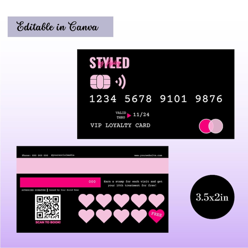 Loyalty Card Template, Credit Card Style Template, Customer Reward Card ...