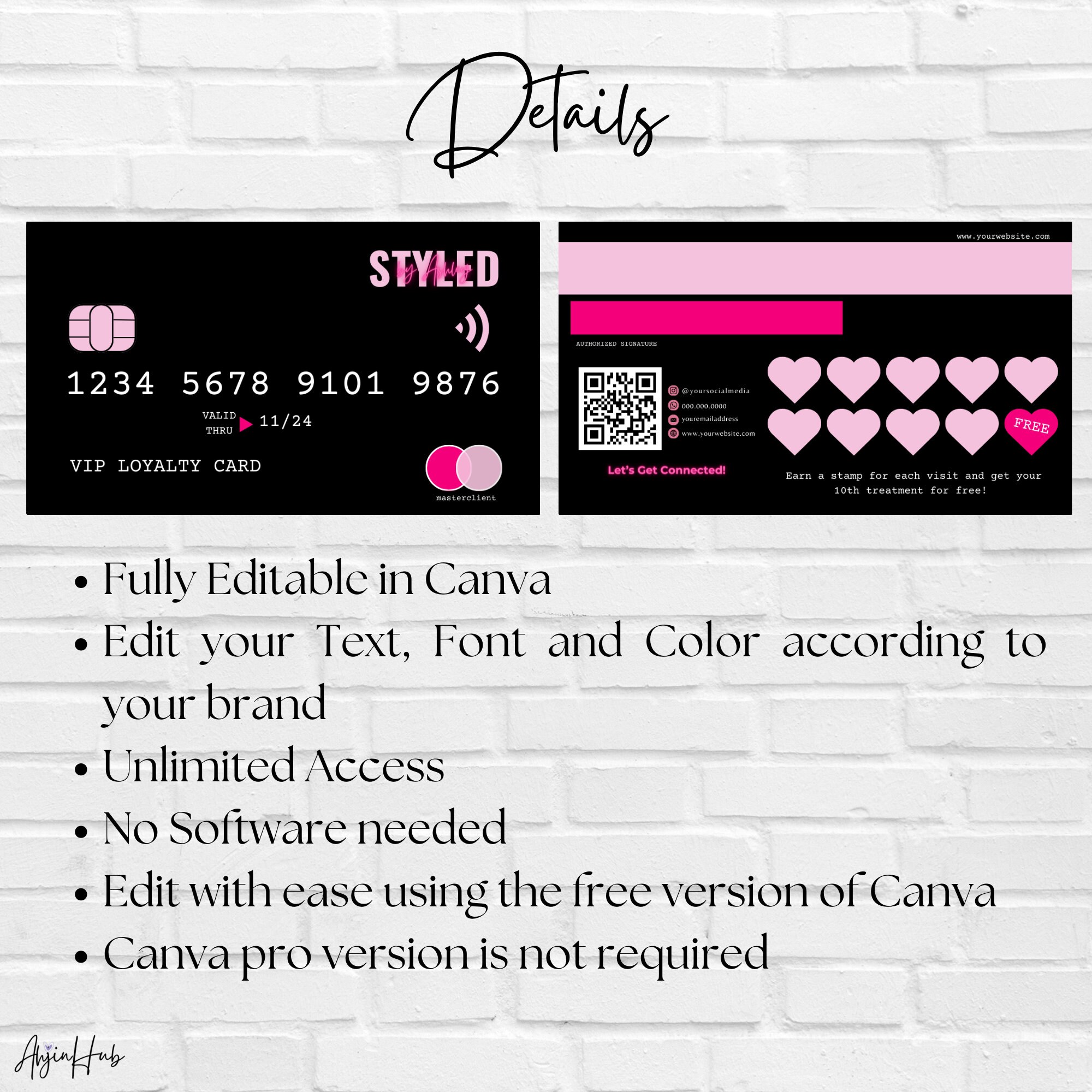 Loyalty Card Template, Credit Card Style Template Customer Reward Card ...