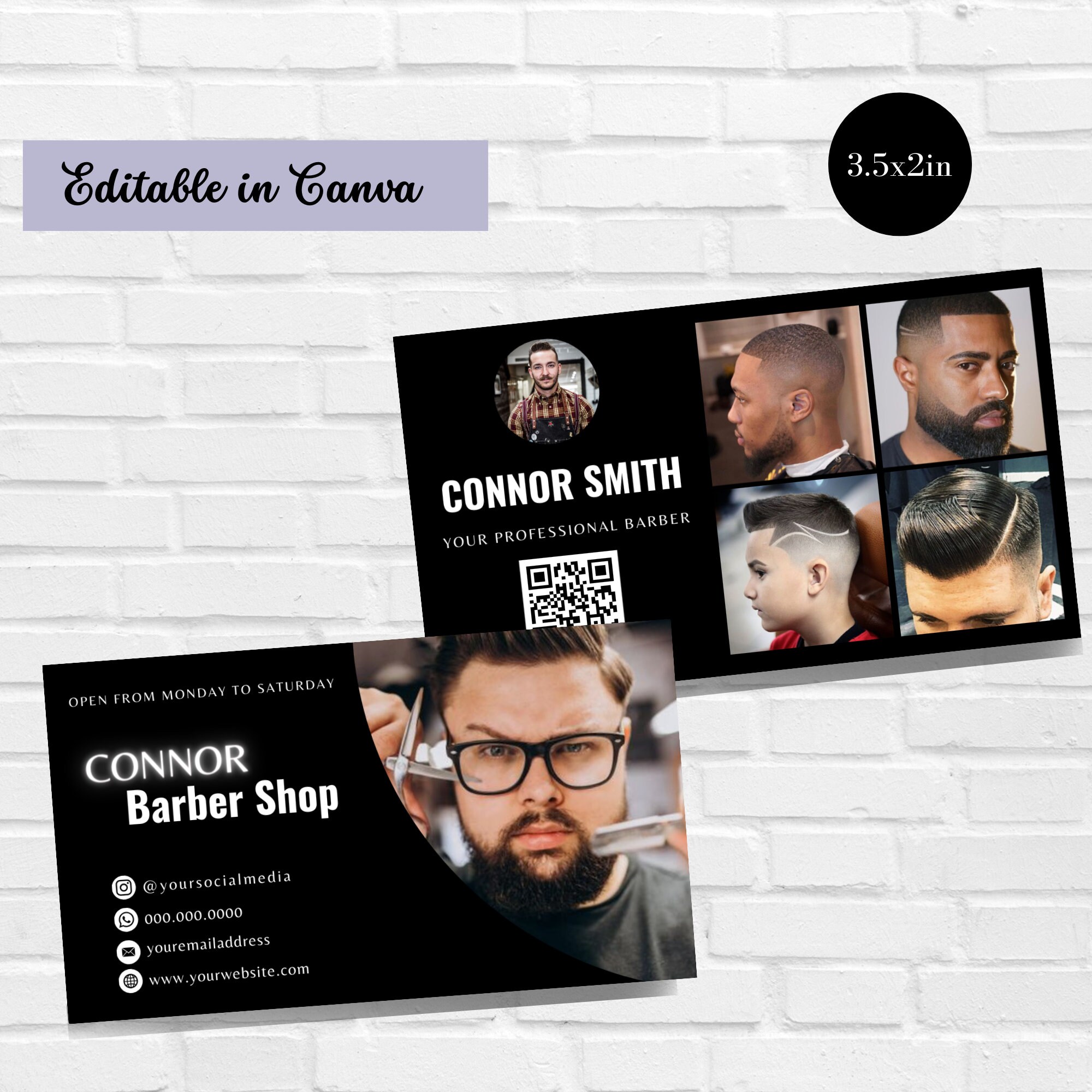 Business Card Template, Barber Business Card Design, Digital Business ...