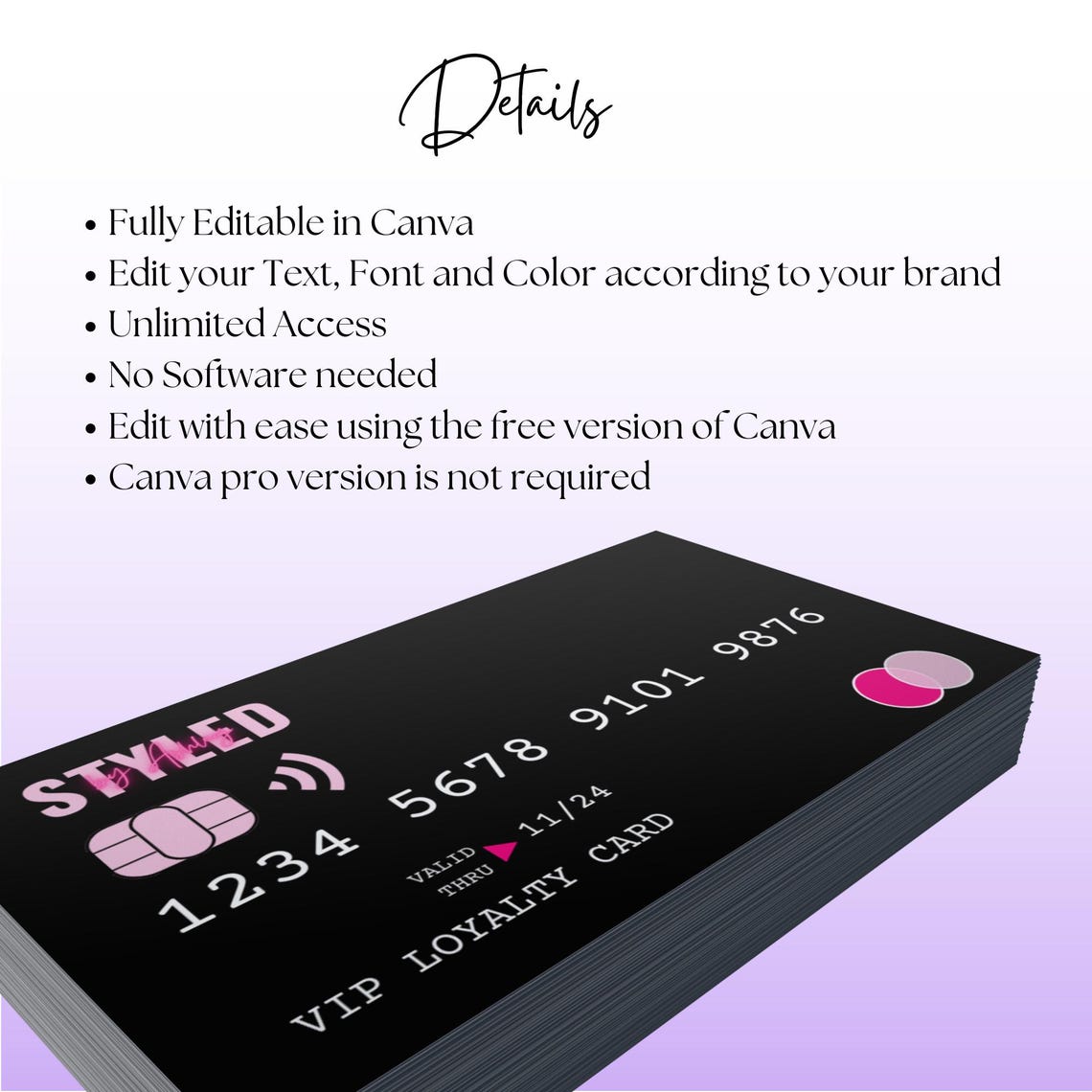 Loyalty Card Template, Credit Card Style Template, Customer Reward Card ...