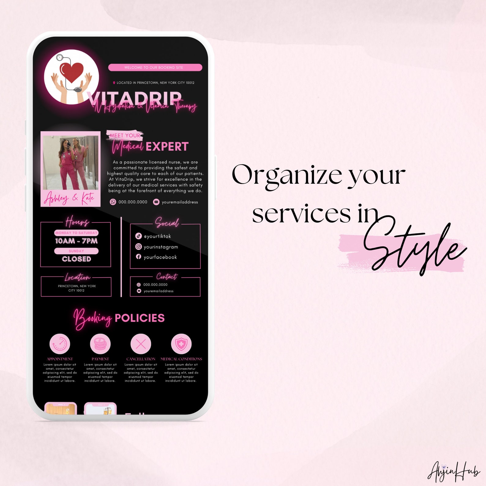 IV Therapy Acuity Scheduling Template, IV Hydration Booking Site, DIY ...