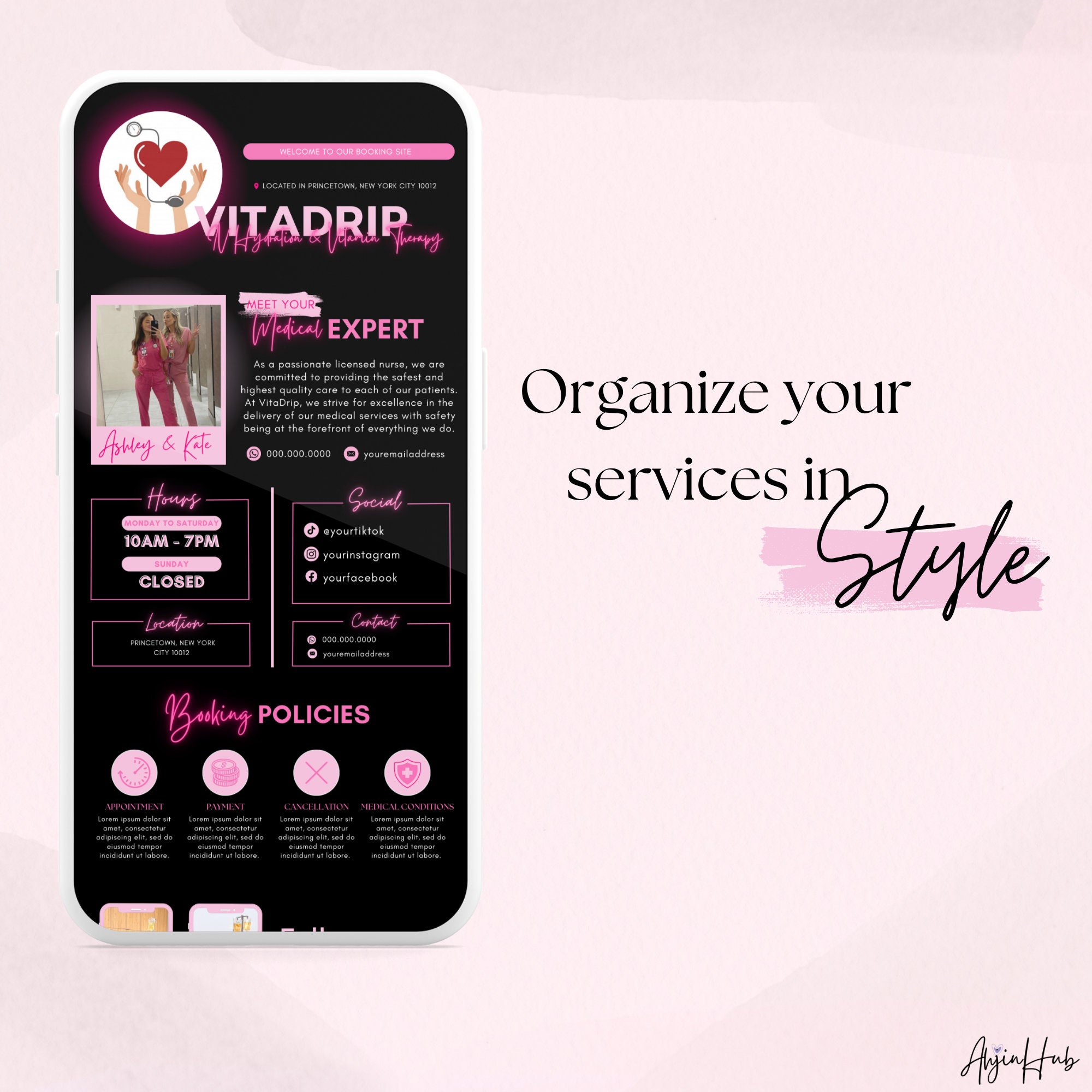 IV Therapy Acuity Scheduling Template, IV Hydration Booking Site, DIY ...