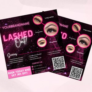 Lash Flyer Template, DIY Lashes Flyer Template Design, Lash Special ...