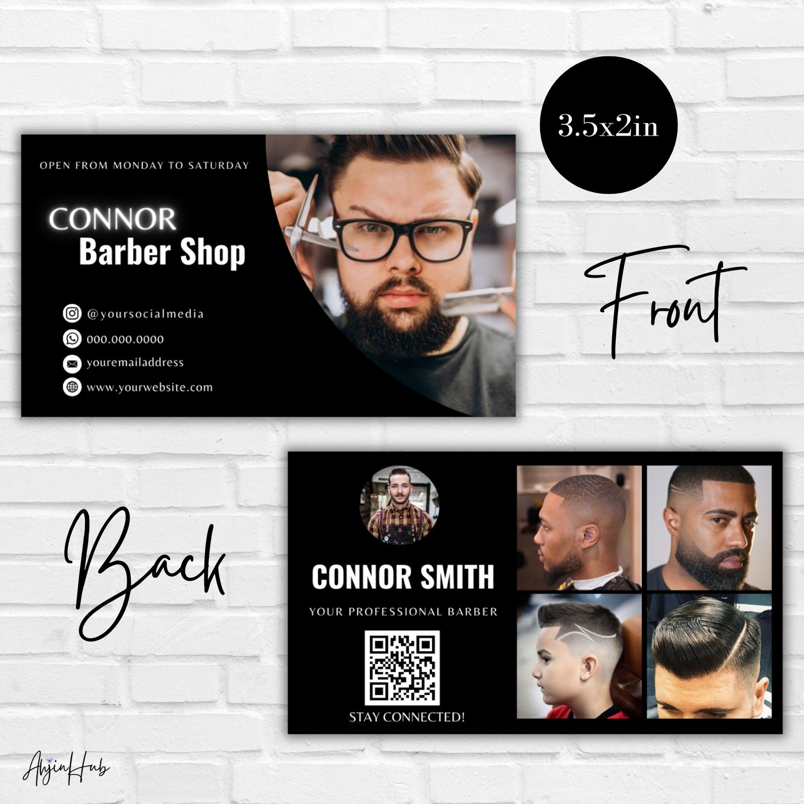 Business Card Template, Barber Business Card Design, Digital Business ...