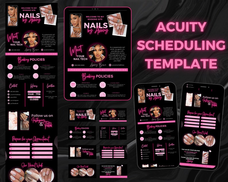 Nail Tech Acuity Scheduling Template, Nail Tech Branding Booking Site ...