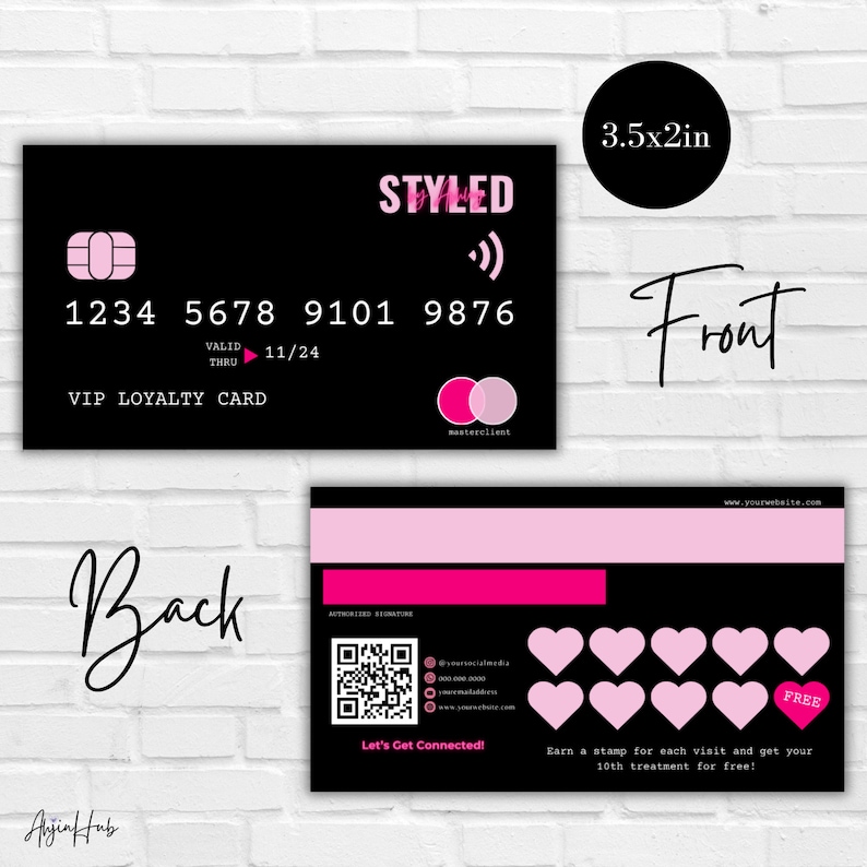 Loyalty Card Template, Credit Card Style Template Customer Reward Card ...