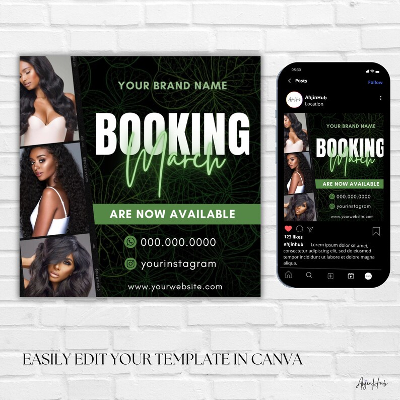 March Booking Flyer, DIY Flyer Template Design, St. Patrick's Day Flyer ...