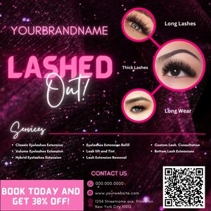 Lash Flyer Template, DIY Lashes Flyer Template Design, Lash Special ...