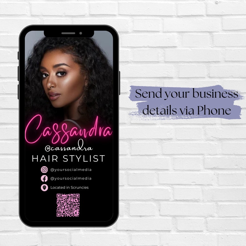 Instagram Business Card, IG Business Card, Canva Business Card Template Design, QR Code Business ...