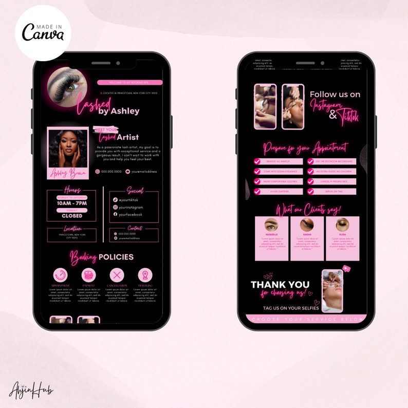Lash Tech Acuity Scheduling Template, Lashes Booking Site, DIY Lash ...