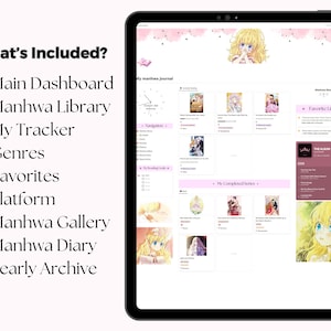 Manhwa Reading Notion Template, Notion Dashboard for Book Digital ...