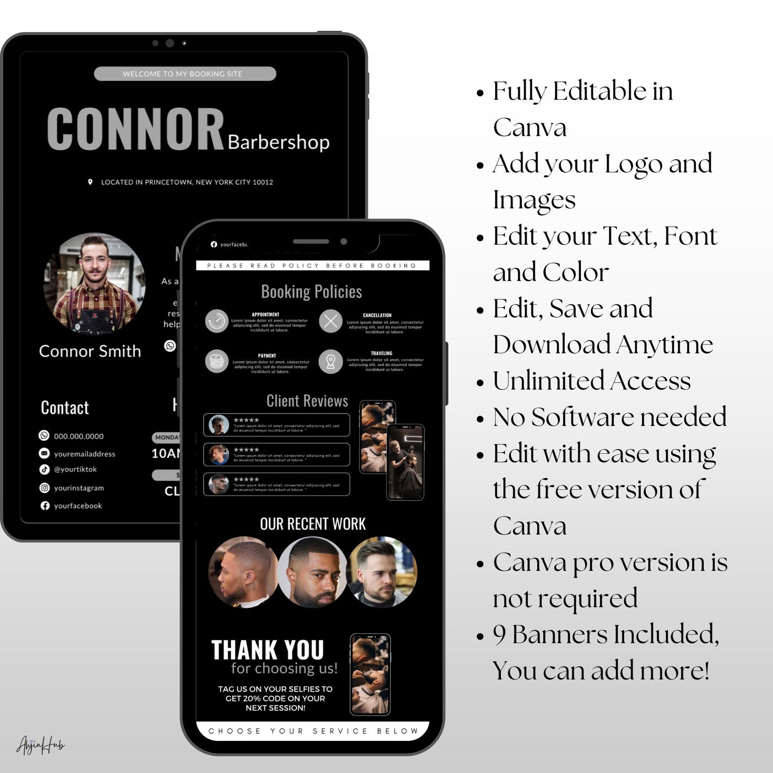 Acuity Scheduling Template for Barber Shop, Booking Site for Men ...